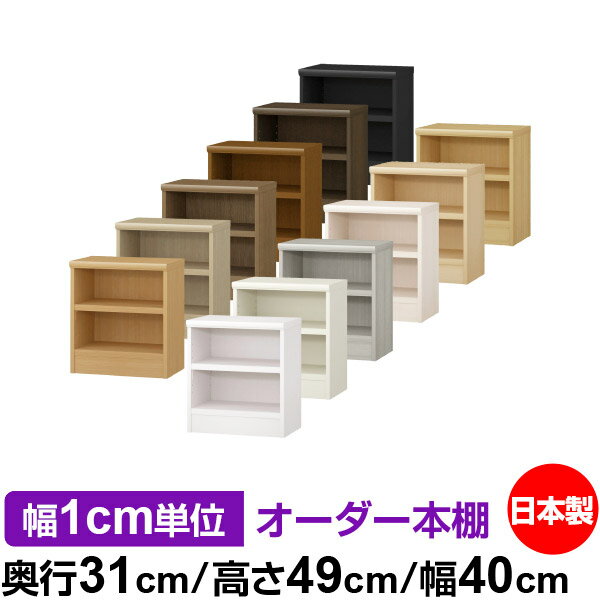 固定棚のない全棚板可動のフルオープン構造 本棚 A4ファイル、雑誌、書籍の大量収納に最適　棚板は耐荷重性に優れたタフタイプ　当店独自の全棚板移動1.5cmピッチが選べます　低ホルムアルデヒド　F★★★★サイズ奥行31cm×高さ49cm×幅4...