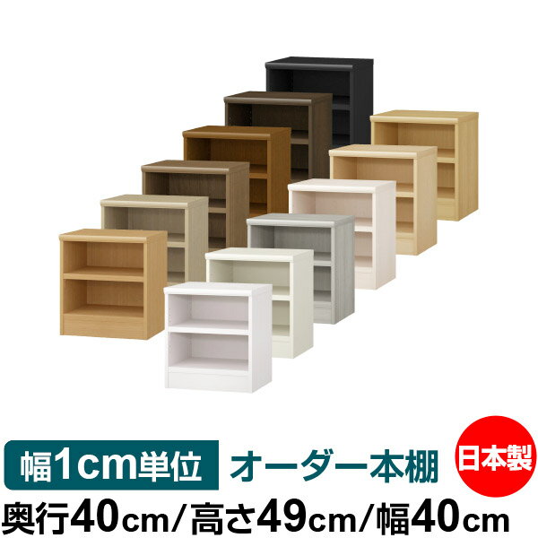 固定棚のない全棚板可動のフルオープン構造 本棚 A4ファイル、雑誌、書籍の大量収納に最適　棚板は耐荷重性に優れたタフタイプ　当店独自の全棚板移動1.5cmピッチが選べます　低ホルムアルデヒド　F★★★★サイズ奥行40cm×高さ49cm×幅4...