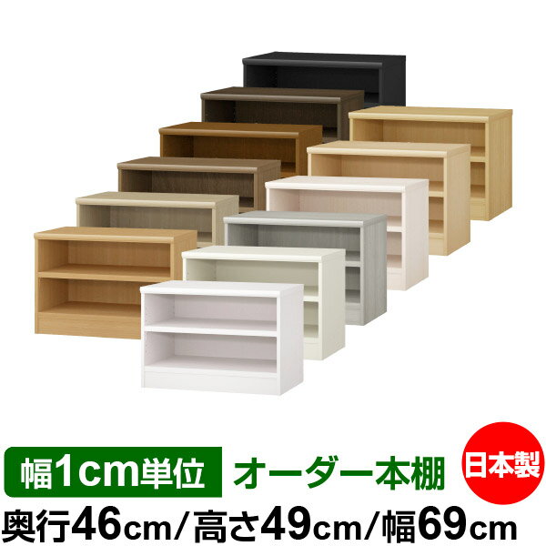 固定棚のない全棚板可動のフルオープン構造 本棚 大型書籍、大型ファイルの大量収納に最適　棚板は耐荷重性に優れたタフタイプ　当店独自の全棚板移動1.5cmピッチが選べます　低ホルムアルデヒド　F★★★★サイズ奥行46cm×高さ49cm×幅69...