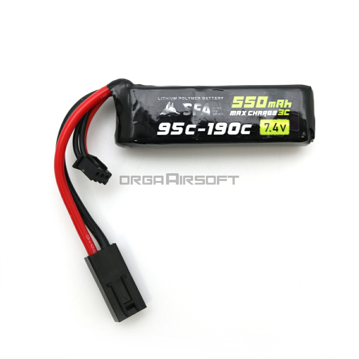 SFA リポバッテリー 7.4V 95C-190C 550mAh ミニコネクタSFA（Silver Fox Airsoft） Li-Poバッテリー 7.4V 95C-190C 550mAh タミヤ ミニコネクタ 通常放電レート95Cという超...