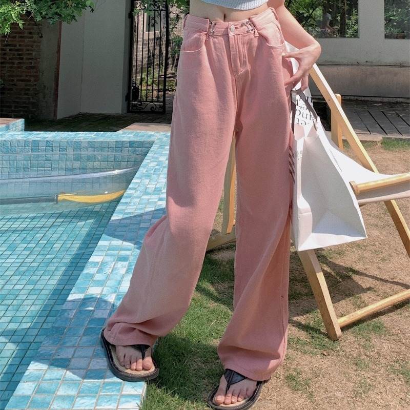 list8331夏っぽカラーがかわいいデニムパンツ。タック入りでウエストもスッキリ細見え効果大。色展開 レイクブルー ホワイト ピンクサイズ S M Lサイズ(cm)S /パンツ丈 101 /ウエスト 64M /パンツ丈 102 /ウエスト...