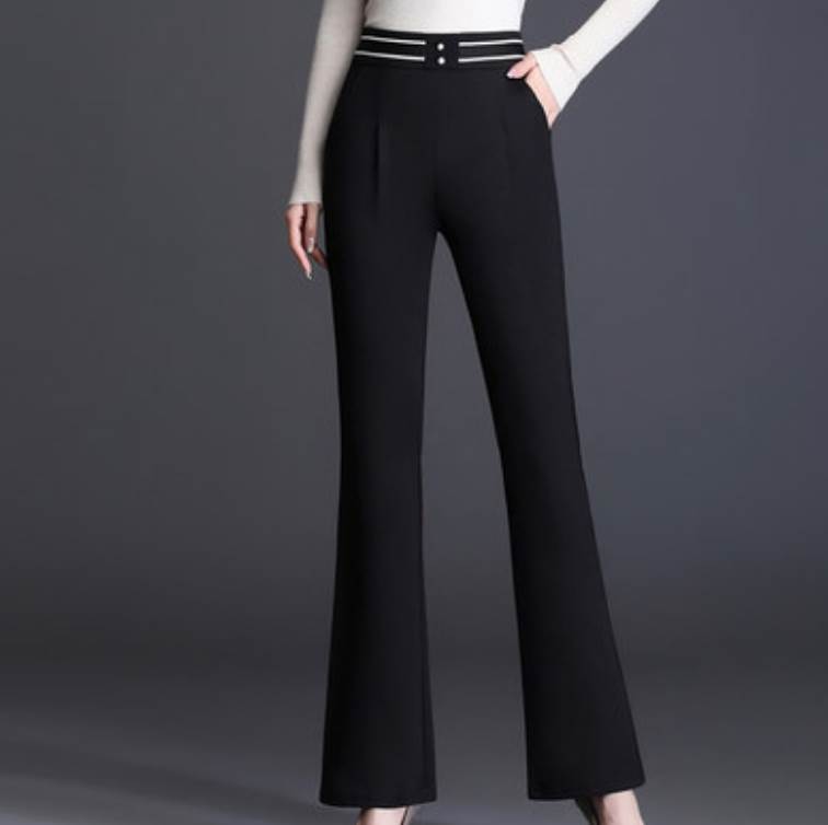 シンプルなセミフレアパンツ。ハイウエストパンツ。色展開 ブラックサイズ S M L XL 2XL 3XL 4XL 5XLサイズ(cm)S /着丈 96 /ウエスト 58-66M /着丈 97 /ウエスト 62-70L /着丈 98 /ウエス...