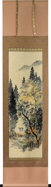 　■　商品詳細　■ 【商品構図】 掛け軸　山水 【サイズ】 幅46.8cm ×丈185cm前後(半切立） 【仕様】 紙本、軸先木製 　紙箱入り 肉筆作品 自社製作の限定品■　　掛軸　山水　尾上晩翠画 　　■ 　 手描き感たっぷりの山水画です...