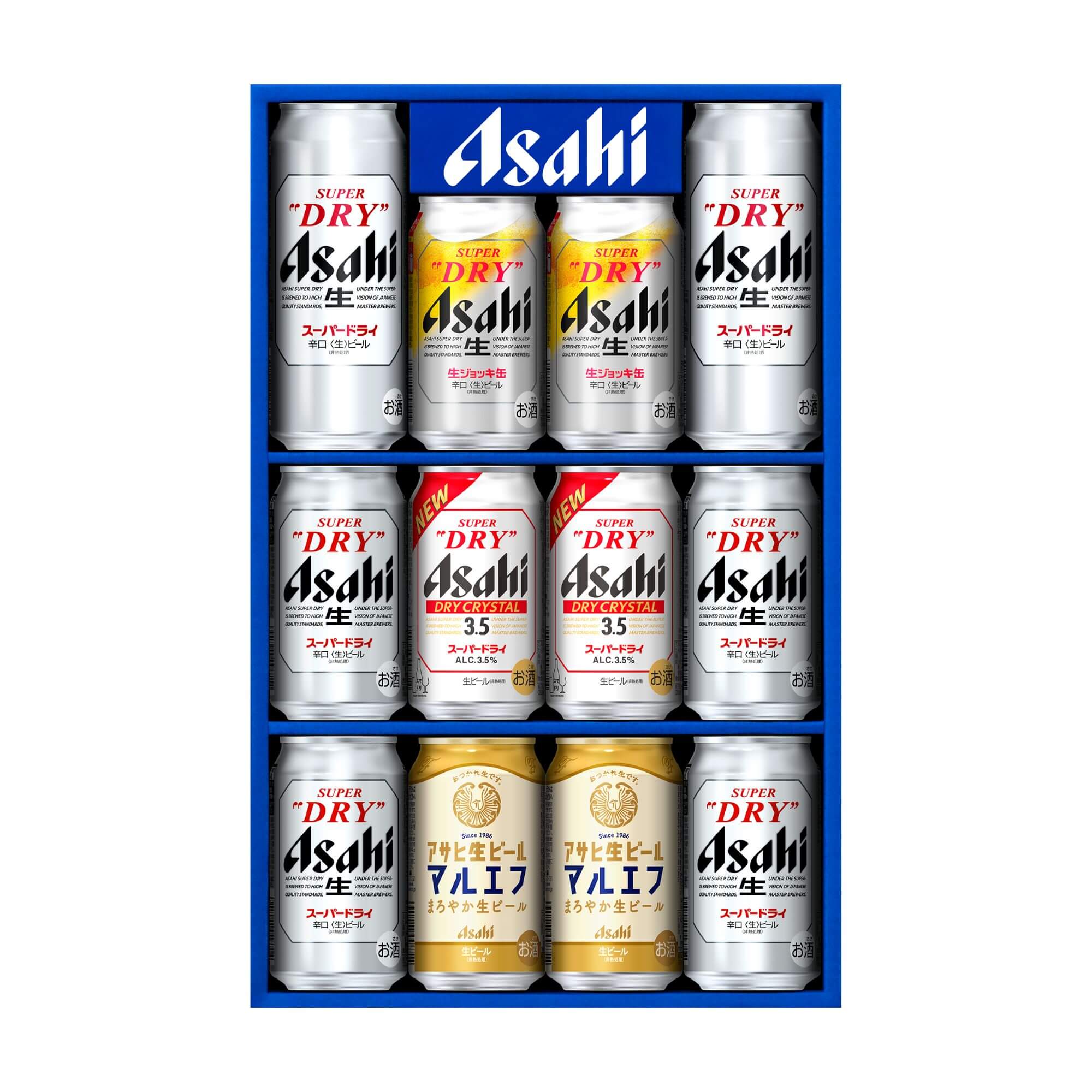 【セット内容】 ・アサヒスーパードライ缶　350ml×4本 ・アサヒスーパードライ缶　500ml×2本 ・アサヒスーパードライ生ジョッキ缶　340ml×2本 ・アサヒスーパードライドライクリスタル　350ml×2本 ・アサヒ生ビール缶　35...