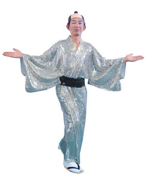 【セット内容】 ◇着流し×1（裏地無し） 　デザイン・縫製：日本 　生地：韓国製 ◇帯×1（中国製） 　面ファスナー付き/ サイズ調整可 　※かつら、雪駄、足袋は商品に含まれません。 【サイズ】 　胴回り：約70～108cm 　身長：160...