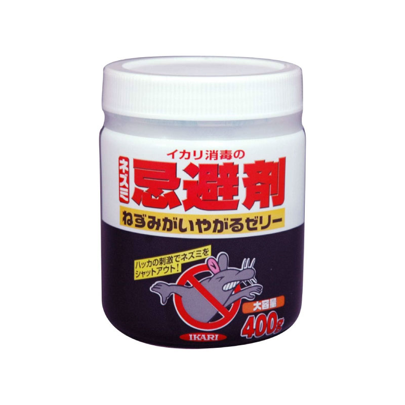 商品特徴 ●ハーブの香りとワサビの刺激でネズミを嫌がらせ、天井裏や床下などへの侵入や被害を防ぐゼリータイプの忌避剤です ・ネズミが嫌うハッカの香りとワサビの刺激によるW効果でネズミを寄せ付けにくくします。 ・天井裏、床下、ネズミの通路、侵入...