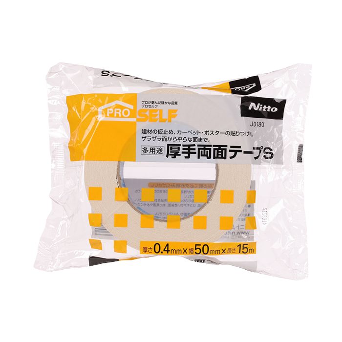 特徴 平らな面からザラザラ面まで柔軟性のある厚手多用途タイプの両面テープです。 厚手タイプで、さまざまな用途に使いやすい両面テープです。 用途 広告・ポスターなどの貼り付けに。 ベニヤ板などの仮接着に。 カーペット・マットの固定に。 品番 ...