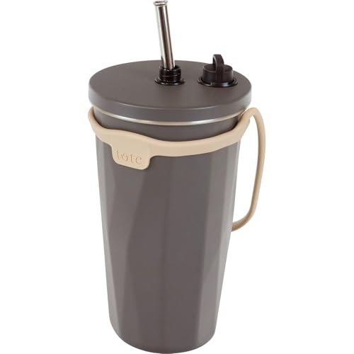 ・RH-1761・チャコール・570ml・個数:1・トート ストロー付2WAYタンブラー570ml チャコール・荷物を持っている時にも引っ掛けて持ち運びやすいストラップ付き。直飲み＆ストローの2WAYスタイルで、シーンや好みに合わせて飲み方...