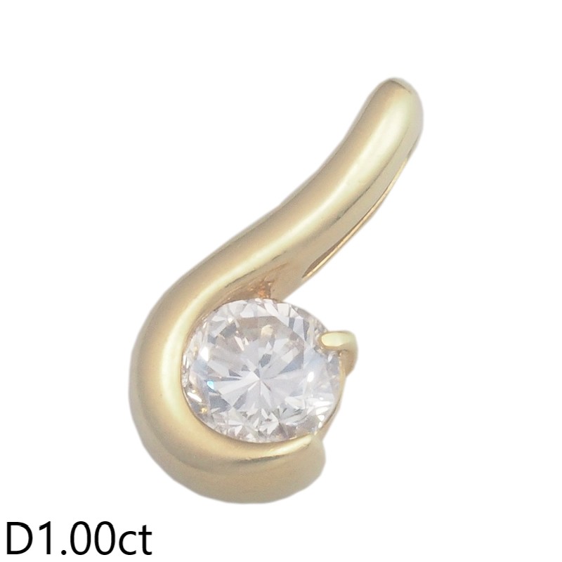 　—　商品詳細　—■ こちらの商品は質屋出品ですので、鑑定済みの本物の商品となります。詳しくは下記注意事項をご参照ください。詳細：ノーブランド H/SI-2/F ダイヤモンド/1.00ct K18YG ヘッド ペンダントトップ 鑑定書付き ...