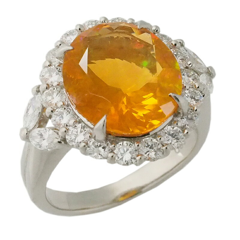 　—　商品詳細　—■ こちらの商品は質屋出品ですので、鑑定済みの本物の商品となります。詳しくは下記注意事項をご参照ください。詳細：ノーブランド ファイヤーオパール/3.95ct ダイヤ/1.27ct Pt900 リング 12号 鑑別カード付...