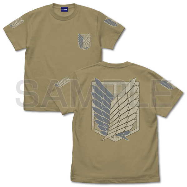 ＜商品名＞進撃の巨人 Tシャツ 調査兵団 Ver2.0 SAND KHAKI-M＜商品内容＞「進撃の巨人」より、調査兵団の紋章『自由の翼』をモチーフにしたTシャツが登場！『心臓を捧げよ！』・壁の外へと遠征する唯一の兵団“調査兵団”の紋章、『...