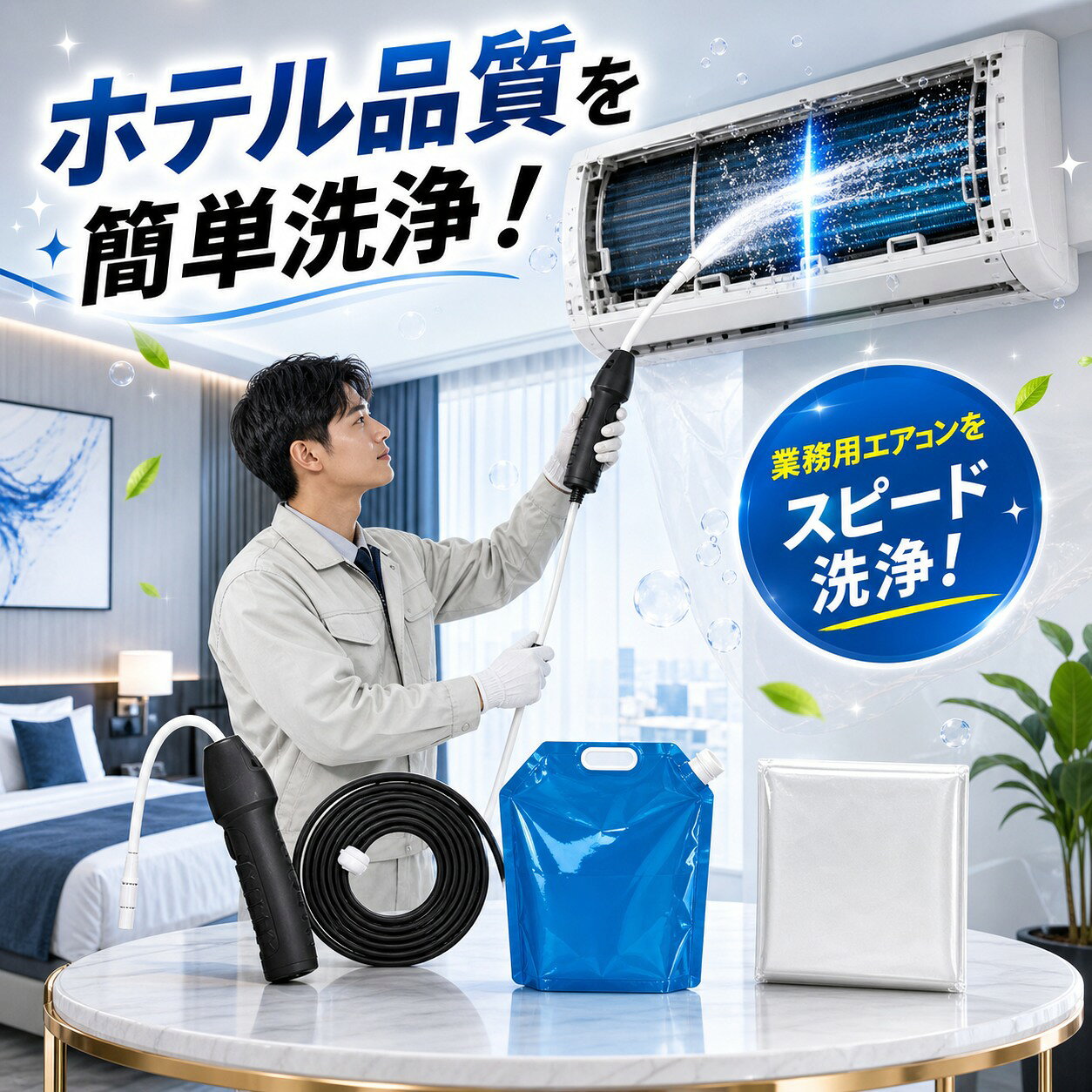 メーカー希望小売価格はメーカーサイトに基づいて掲載しています エアコン洗浄オールインワンセット（ロングホース仕様） 商品概要 これ一台でエアコン内部のあらゆる汚れをリセット！ ロングホースで、重い水袋を持ち上げることなく快適に作業が可能です...