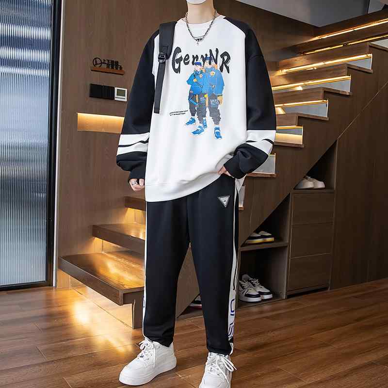 ・カテゴリ: メンズカジュアルセットアップ・スタイル: 韓国風・厚さ: 普通・パンツ丈: フルレングス・トップススタイル: ジャケット・袖丈: 長袖・ターゲット層: 18～24歳向け・素材: 綿混紡・主な素材含有率: 綿51～70%・シーン...