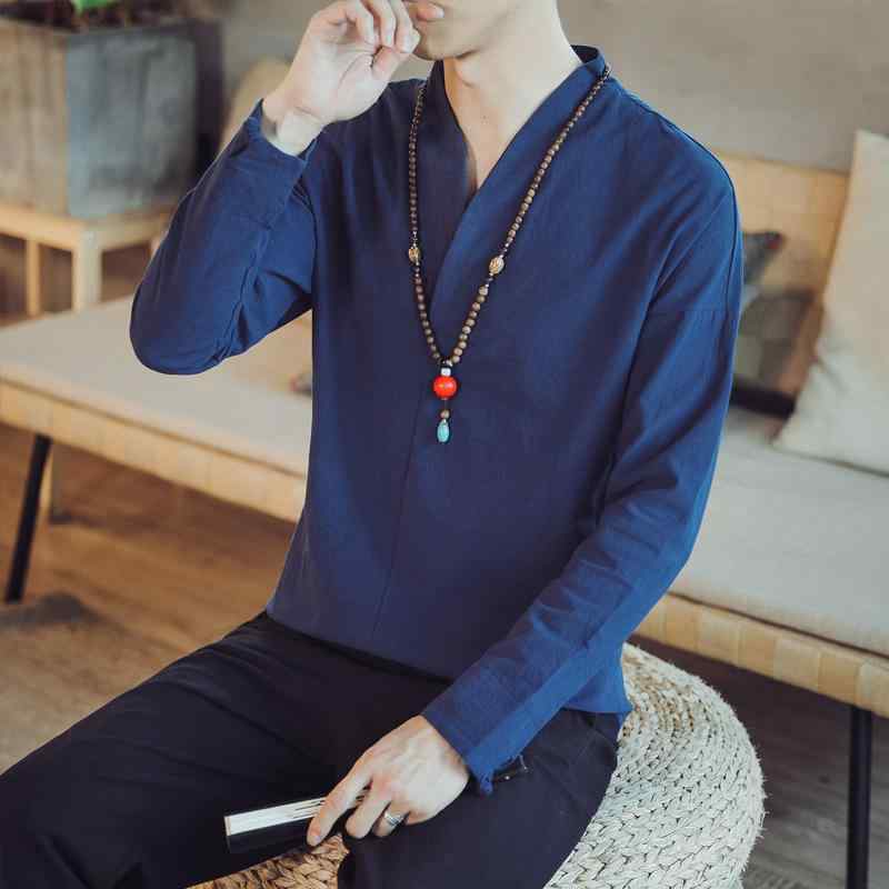 ・カテゴリ: 民族風シャツ・スタイル: 中国風・性別: メンズ・主な素材: 亜麻50%・シーン: カジュアル・特徴: 防シワ加工・加工: パッチワーク、切り替え・カラー展開: ホワイト、ブラック、ダークグレー、ダークブルー・サイズ展開: M...