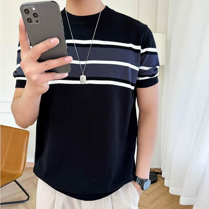 ・カテゴリ: Tシャツ・対象: 成人男性・主な素材: モダール 30～50%・機能: 通気性・シルエット: ルーズフィット・スタイル: プルオーバー・ネックライン: クルーネック・袖丈: 半袖・厚さ: 薄手・柄: ストライプ・: 切り替え・...