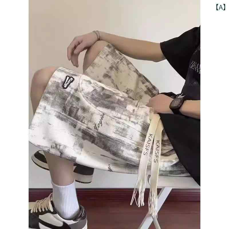・スタイル: アメリカン・ターゲット層: 若者向け・カテゴリ: カーゴパンツ・シルエット: ストレート・パンツ丈: ハーフ丈・ウエスト: ミドルウエスト・前合わせ: ドローストリング・厚さ: 普通・誤差範囲: 1〜3cm・生地: 化学繊維混...