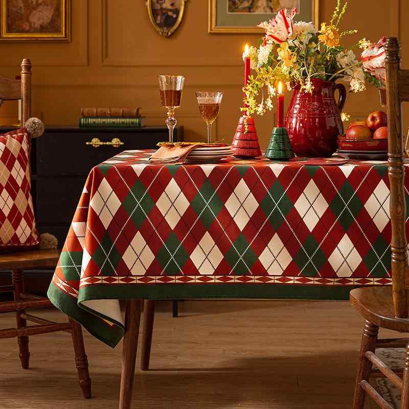 ・カテゴリ: テーブルクロス・スタイル: 新中国風・素材: 布・柄: 幾何学模様・カラー展開: クリスマスレッドチェック、クリスマスグリーンチェック、新年米底赤花、新年花柄、新年年輪・サイズ展開: 90×90cm、90×140cm、120×...