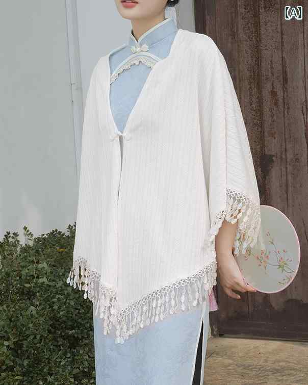 ・性別: 女性・主な素材: ポリエステル繊維・カラー展開: 米白色・スタイル: 優雅・柄: 単色・機能: 装飾・流行要素: タッセル・丈: ロング