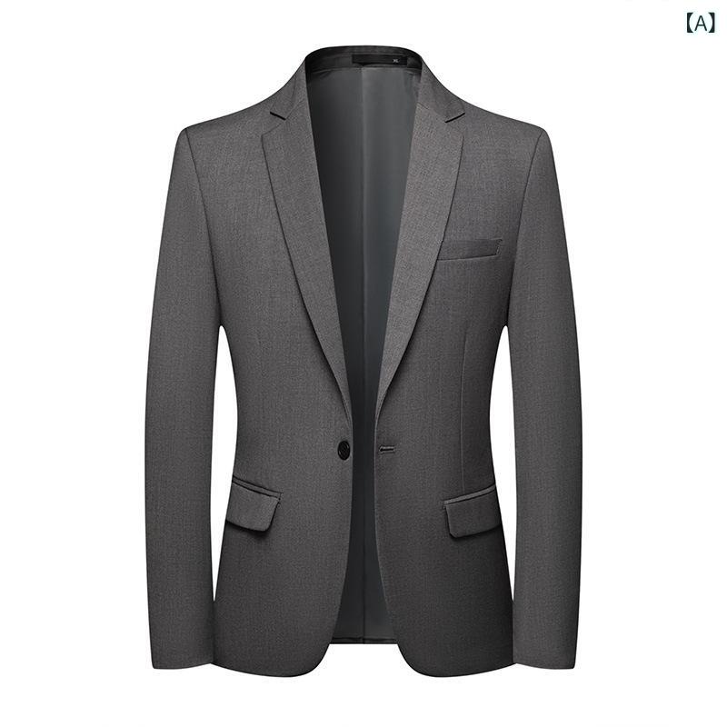 ・スタイル: 韓国・主な素材: ポリエステル79%・シーン: オフィス・襟型: ノッチラペル・スリット: 後中心・シルエット: スリム・厚み: 普通・カラー展開: グレー、ブラック、ネイビー、ブルー、ワインレッド・サイズ展開: M、L、XL...