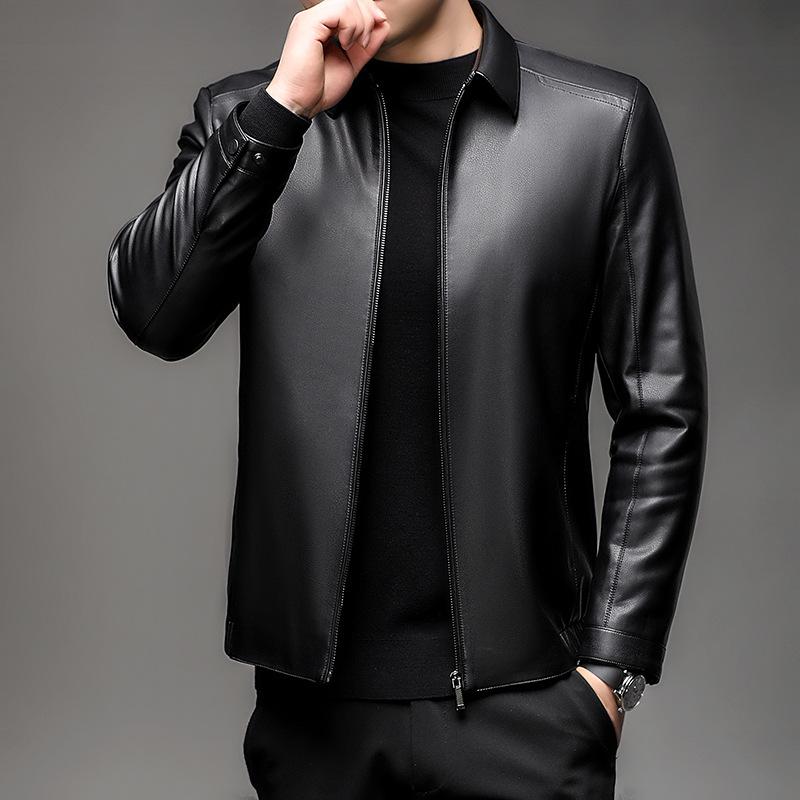・カテゴリ: 革ジャケット・スタイル: ベーシック・着丈: 普通・版型: スリム・襟型: スタンドカラー・開閉: ジップ・素材: PUレザー・裏地: ポリエステル・対象: 50代 大人男性・加工: ノーアイロン・ステッチ: 明線・ポケット:...