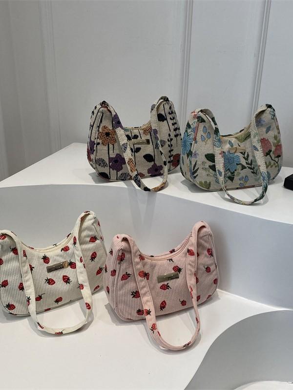 ・カラー展開: 白、ピンク、淡い花柄、濃い花柄・スタイル: ストリート・主な素材: ポリエステル・バッグサイズ: 小・使用シーン: 日常・流行要素: ステッチ・裏地素材: ポリエステル・形状: 横型スクエア・開閉方式: ジッパーとスナップ・...