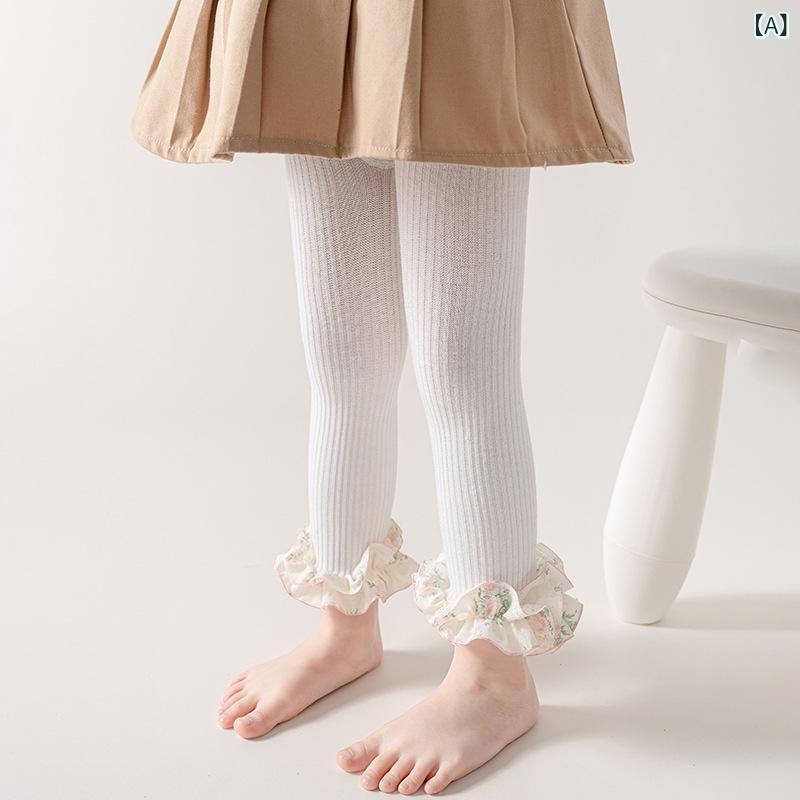 ・カテゴリ: 子供用パンツストッキング・性別: 女・主素材: 綿65%・機能: 通気性、吸汗・筒丈: フルレングス・厚み: 薄手・柄: 無地・要素: かわいい、フリル・カラー展開: ホワイト、ライトグレー、ダークグレー、ブラック・サイズ展開...