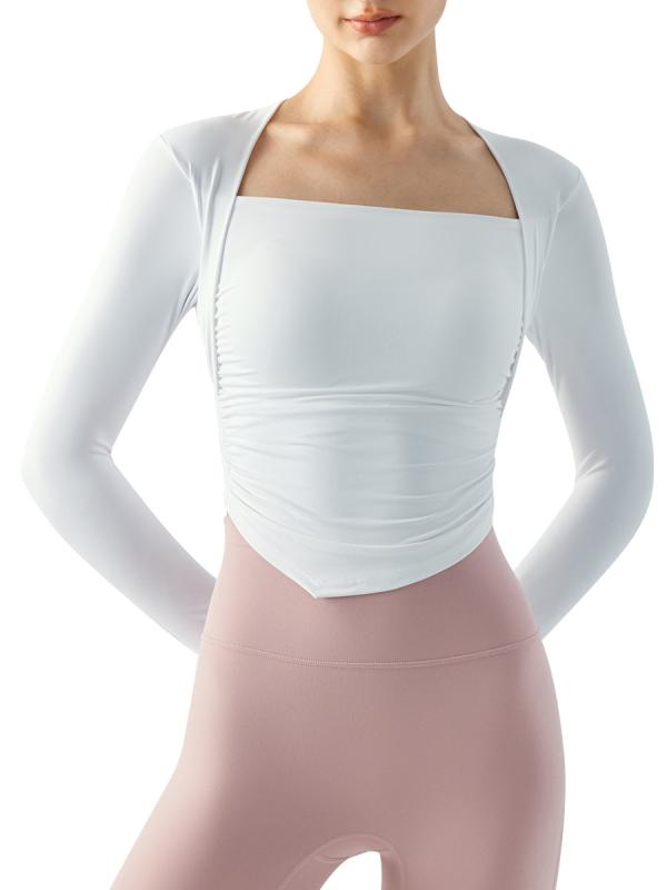 ・カテゴリ: ヨガウェア・対象性別: 女性・柄: 無地・カラー展開: ピーチ、カーキ、栗色、ブラック、オフホワイト・サイズ展開: S,M,L,XL・主な素材: ナイロン80%、スパンデックス20%・袖丈: 長袖・シルエット: タイト・着丈:...
