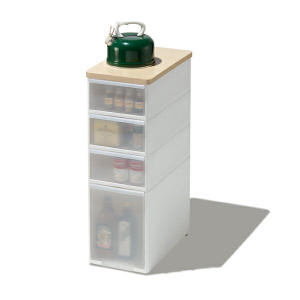 ■商品のご紹介耐熱、耐水、耐油、耐薬品性に優れたメラミン加工木天板：耐熱温度/150℃型番MSー103WT商品番号86600917カラーホワイトサイズW272×D465×H818mm材質本体・引出し：ポリプロピレン木製天板表面：化粧合板(メ...