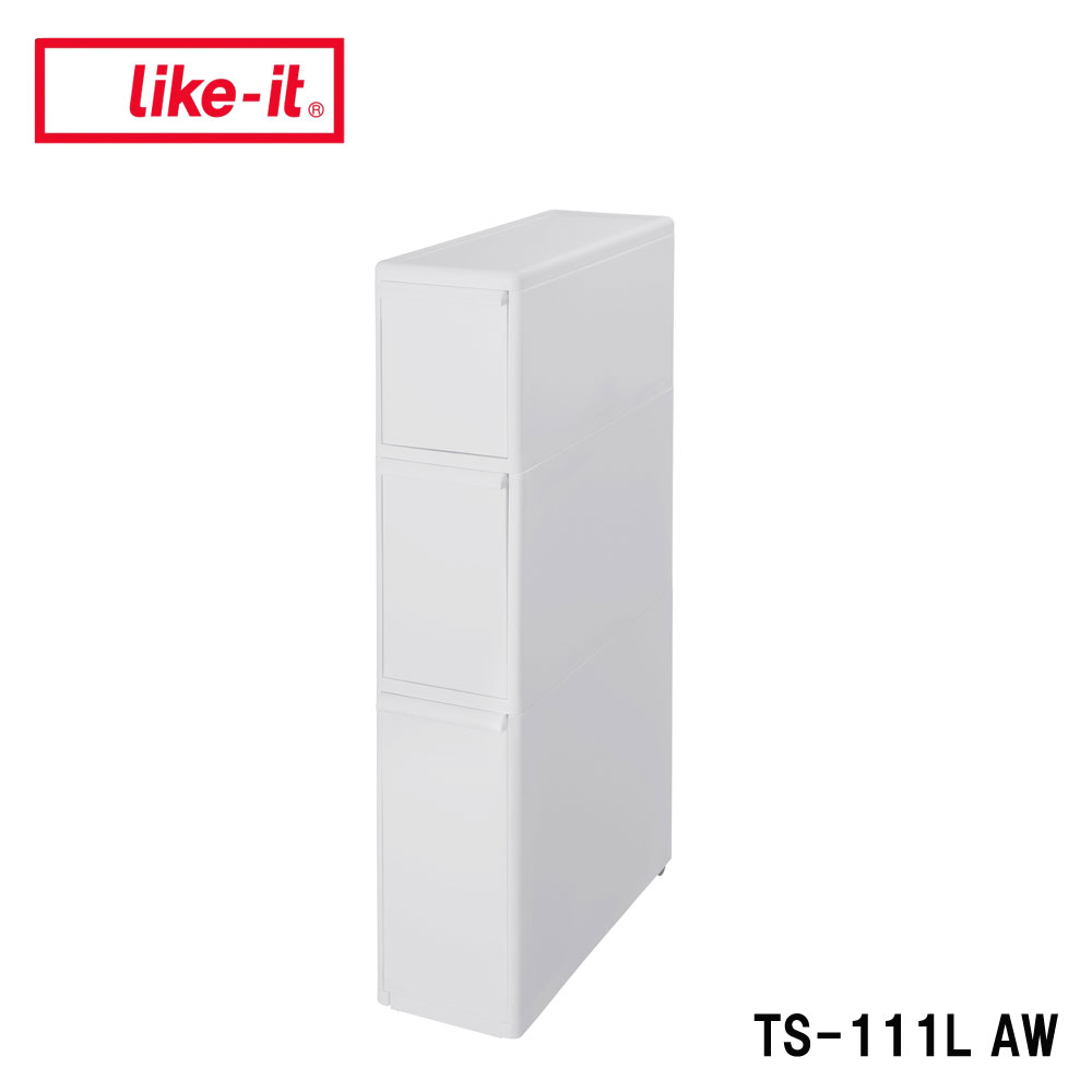 ■商品のご紹介幅17サイズですき間のデッドスペースを活用できる中身が透けて見えないので「隠す収納」に便利最下段には2Lペットボトルが収納可能別売りのキャスター、アジャスターが取付可能安心の日本製型番TS-111L AW商品番号0866015...