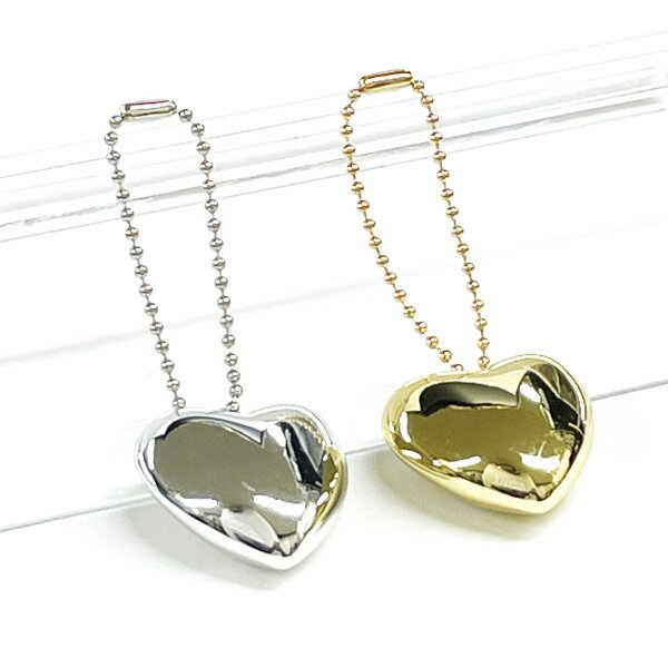 OuiOui-ウィウィ-商品情報 サイズ ハートチャーム:約34.6×33.4×18.4mm、カンの穴径＊約3.1mm　ボールチェーンの長さ:12cm カラー ゴールド、シルバーの2色 入り数 1個入 カテゴリー ≫ デザインパ...