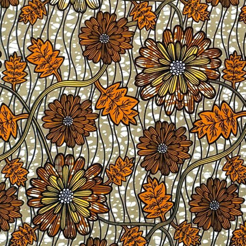 アフリカでは主にドレスや普段着を作る布ですが、バッグ、小物など幅広くアフリカの人々の暮らしに使われている布です。 お洋服だけでなく、個性的なアフリカンプリントの生地でマルチカバーやカーテンなどインテリア雑貨を作ってもステキです! 品　質　:...