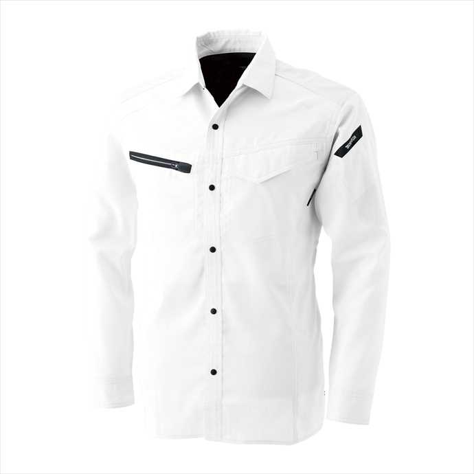 ●静電気を抑えるシャツ（JIS T8118対応）●アイテム説明素材：ストレッチエアーリップ（導電繊維混入） 混率：ポリエステル90%・綿10%※画像のカラーは、撮影時の照明等の具合により実物と異なる可能性がございます。 なお、商品の色の見え...