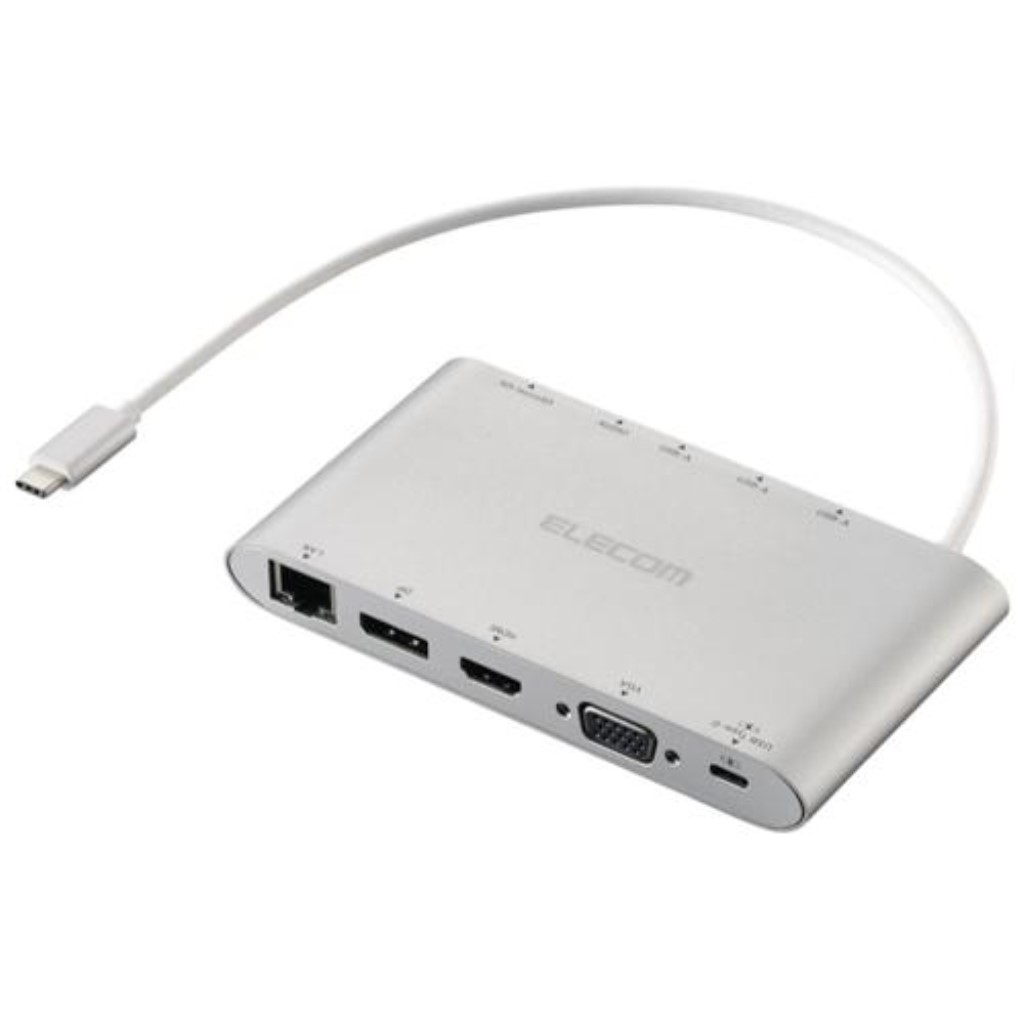 配送区分：SSサイズEL118DQ【新品/取寄品】Type-Cドッキングステーション/USB PD対応/USB-Ax3/Displayport/HDMI/D-sub/4極径3.5端子/SD+microSD/LAN/シルバー DST-C28S...