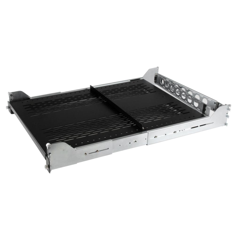 配送区分：FサイズZU200D5【新品/取寄品/代引不可】2U スライド式サーバーラック棚板/収納棚(放熱用スリット付き/ケーブルマネージメント付き) 奥行き調整可能(702.2mm〜802.2mm) 耐荷重22.7kg UNISLDSHF...