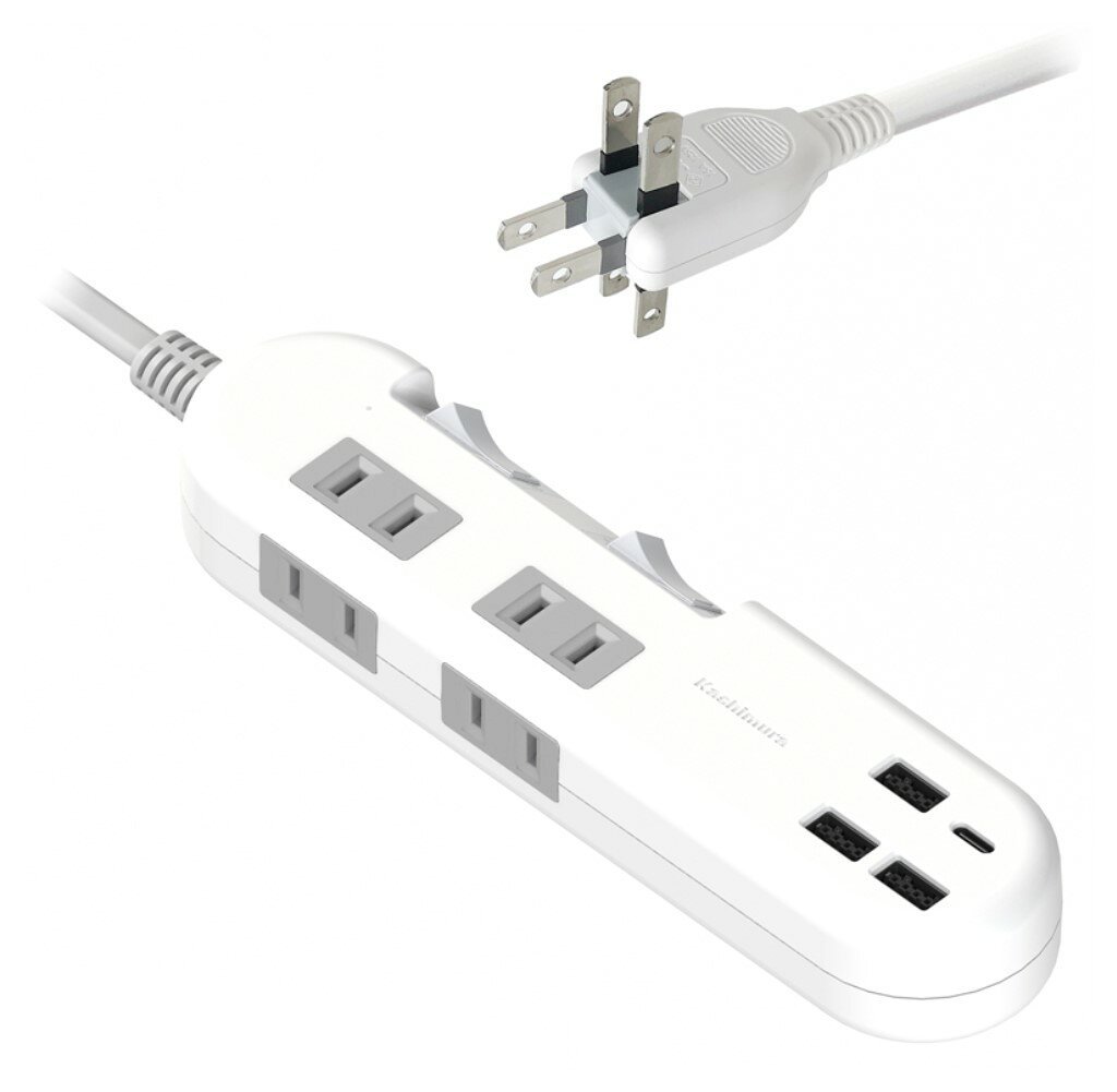配送区分：SSサイズK1M016Q【新品/取寄品/代引不可】4AC4USB 3A+1C 24W 1.2m リバーシブル SW 自動識別 WH AC-022※ご注文手続き後、当店より発送予定日または取寄商品の在庫有無・納期を記載したご注文確認...