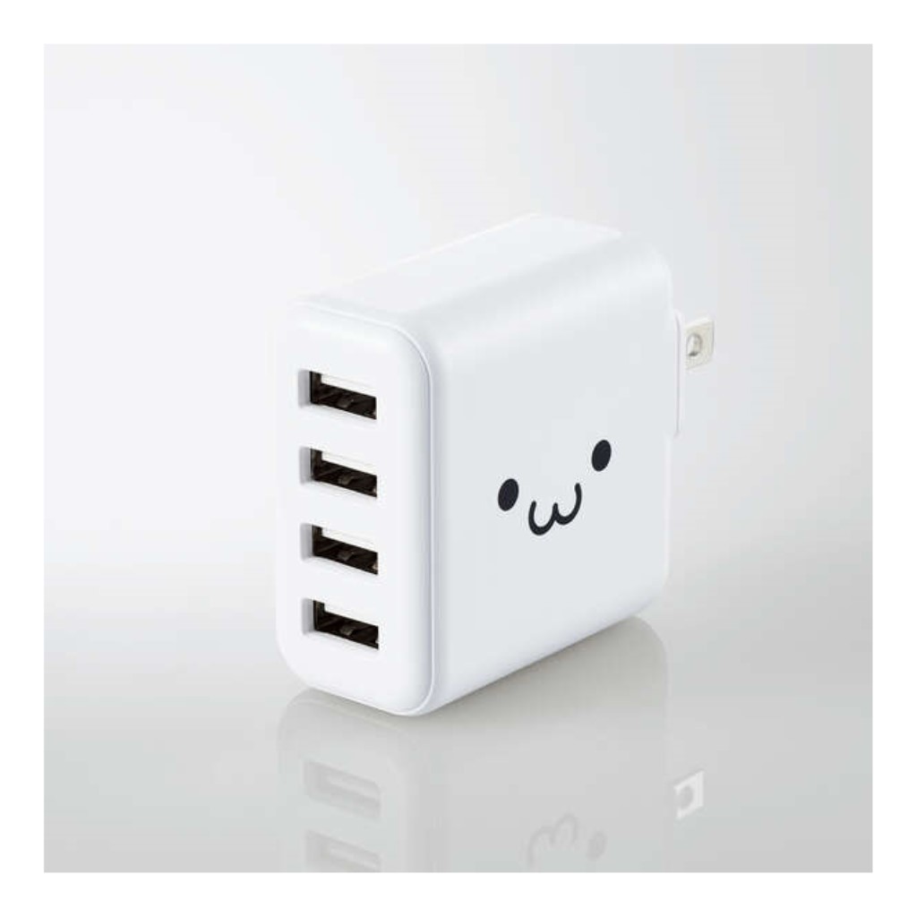 配送区分：SSサイズEL111EH【新品/取寄品/代引不可】AC充電器/スマホ・タブレット用/4.8A出力/USB-Aメス4ポート/おまかせ充電搭載/ホワイトフェイス MPA-ACU13WF※ご注文手続き後、当店より発送予定日または取寄商品...