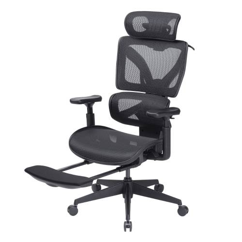 配送区分：FサイズSN10XMZ【新品/取寄品/代引不可】エルゴメッシュチェア 収納式フットレスト付き エラストマーメッシュ 高耐荷重125kg ハンガー付き ブラック 背座シンクロロッキング SNC-NET26BK※代金引換でのご注文はお...