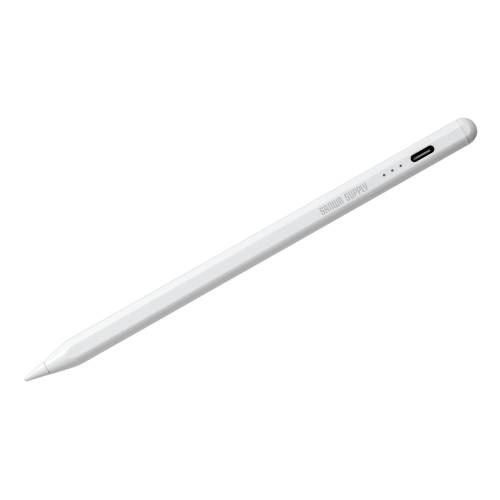 配送区分：SSサイズSN10XLU【新品/取寄品/代引不可】iPad専用 タッチペン 2018〜2025年対応 充電式極細タッチペン ホワイト POM樹脂ペン先 パームリジェクション 傾き検知 自動電源オフ 磁石内蔵 Type-C充電 PD...