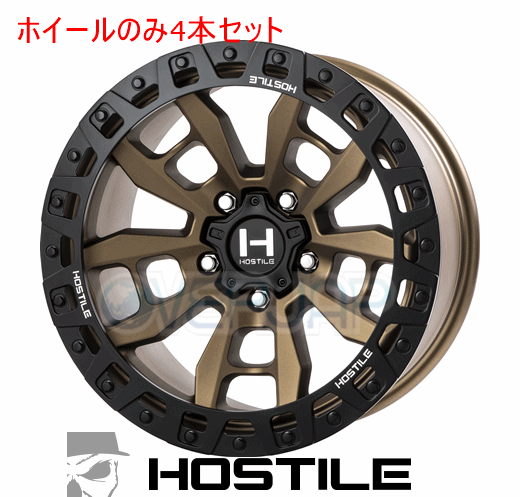 メーカー名HOSTILE (ホスタイル)商品名CRANDON (クランドン)カラーマットブロンズサイズ17インチ 9.0J PCD：127 穴数：5 インセット：0送料送料無料(北海道・沖縄・離島除く)※北海道は送料：4000円となります。...