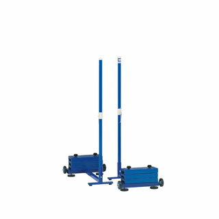 ■　商品詳細　■ 商品名 バドミントン支柱SH40 商品番号 B-2929 商品説明 ●2台1組●ベース部幅59×長さ80cm、高さ155cm(バドミントン専用)●161kg/組●支柱40mmスチールパイプ(肉厚3.5mm)●スチールホイー...