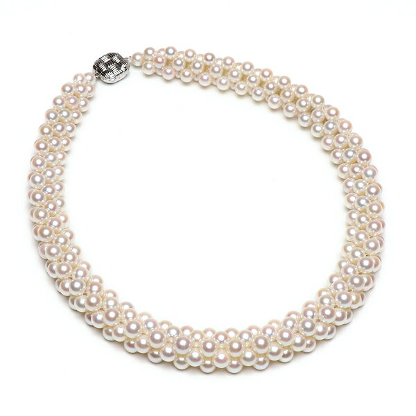 【商品名】パール ネックレス チョーカー 【石　名】アコヤ真珠 約6ミリ珠 【素　材】留め金シルバー 【カラー】ピンクホワイト系 【長　さ】約44cm 【重　量】103.6g 【　幅　】約15cm 【備　考】美品/中央宝石研究所ソーティング...