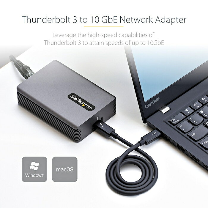 新品 StarTech.com 10GbE 有線LANアダプター Thunderbolt 3接続 Windows &amp; Mac TB310G2 主な仕様 メーカー型番：TB310G2 インターフェース：Thunderbolt 3（Ty...