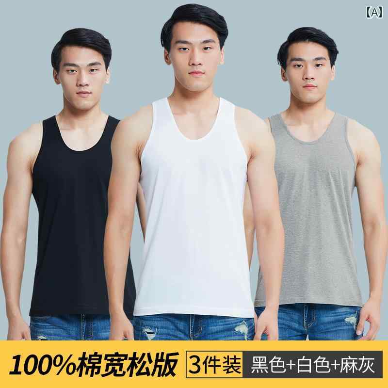 3 パック メンズ ルーズ コットンベスト 夏用 薄手 フィットネス ボトムス ハードル スウェット.カラフルカラーオシャレデザイン。型番:MD8101N適用季節: 夏発売年とシーズン: 2013春夏服装詳細: ワンピース素材: ニット生地...