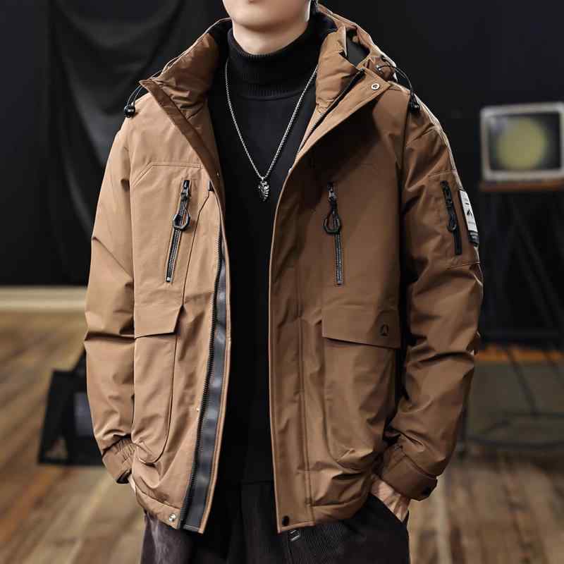 メンズ 防寒 アウター 加厚 保温 ワーク ジャケット 90% ?? ゆったり 大きいサイズ 普段使い アウトドア 秋冬 焦糖色 ブラック 紺色・防寒レベル: -20℃~-5℃・素材機能: 防風.抗寒・ダウンパワー: 600・型番: Y02...