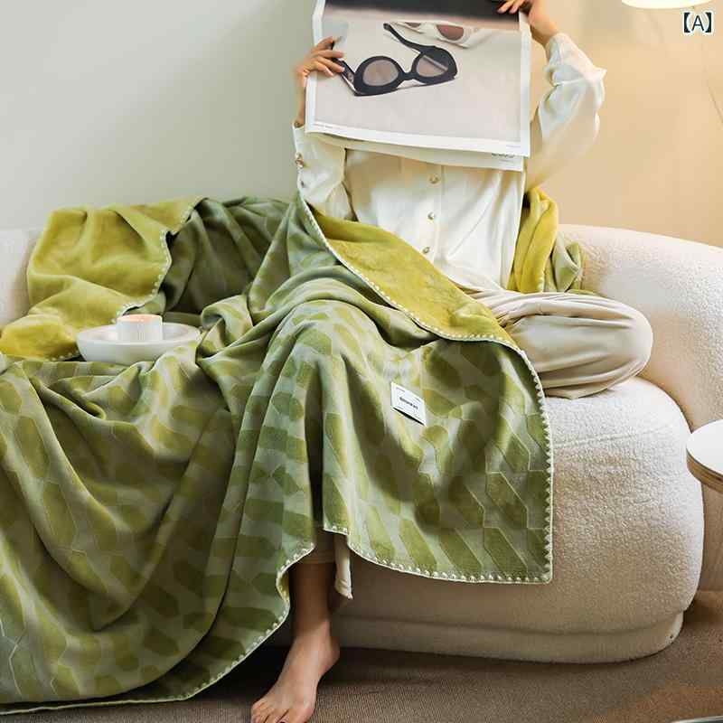 立体 カット サンゴ フリースブランケット 冬用 小型 ブランケット 厚手 ベッド シーツ オフィス用 昼寝用 ソファー カバー用素材：ベルベット素材構成: ポリエステル繊維サイズ：100x150cm/お昼寝用ブランケット[両面厚手フリース...