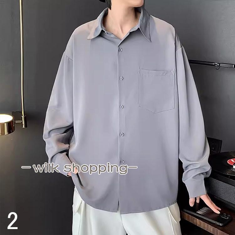オーバーサイズシャツ 白シャツ 韓国ファッション メンズ ビッグシルエット シャツ ゆったり 長袖 秋服 カジュアル素材：ポリエステル※日本サイズ表示ではなく、ご購入前にぜひともサイズ表をご確認ください。※お使いの画面と実際のお色に若干の差...