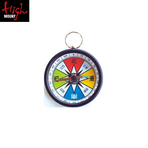 ストッパーなしのオーソドックスなカラー方針磁石。 日本製のポケットコンパスです。 【サイズ】 約直径47×厚さ13mm 【重量】 約15g 【材質】 〔本体〕ブラックアルミ〔表面〕ガラス〔リング〕真鍮 【ハイマウント　HIGHMOUNT】【...