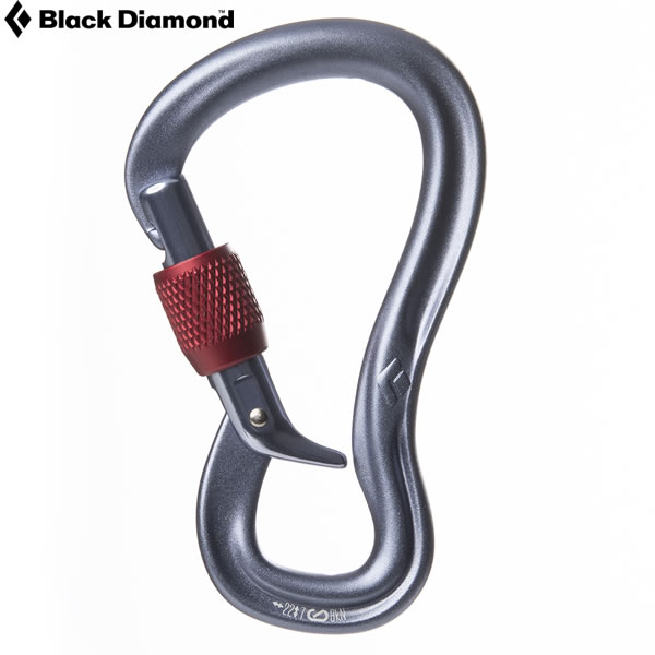 BD独自のゲート末端形状により、ハーネスのビレイループでカラビナが回転することを防ぐ、安全性に優れたビレイ用ロッキングカラビナ。 ■重量：76g ■強度： A　ゲートクローズド　22kN B　ゲートオープン　　8kN C　マイナーアクシス　...