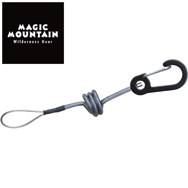 コイル伸縮式。 スイベル回転カラビナ付き。 ■サイズ：ワイヤー伸縮長30〜15(cm)、ワイヤー径(φ1.5mm) ■重　量：34g (ペアー) 【マジックマウンテン magicmountain】【ワイヤー】【21FW】