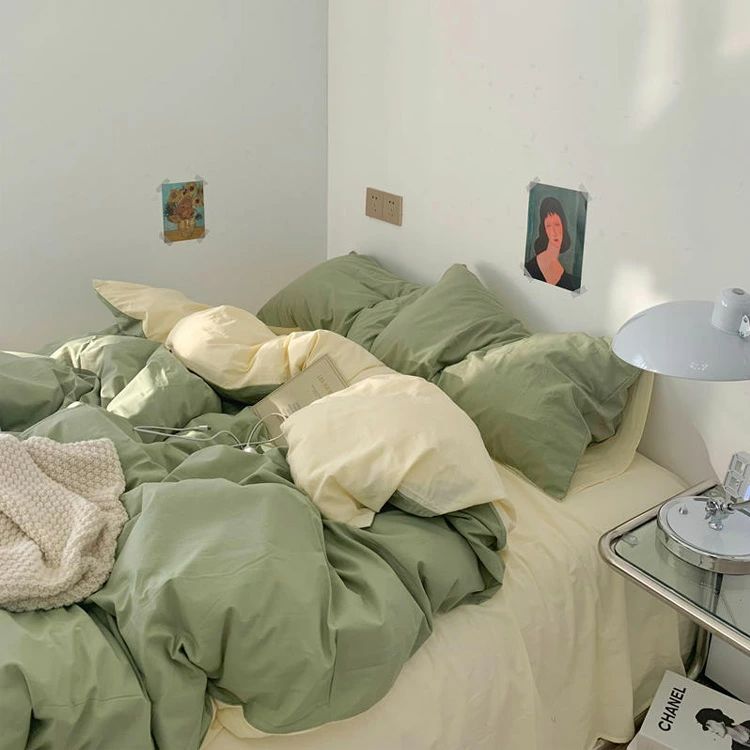 商品情報 素材 コットン100% カラー グリーン、ブルー、ピンク サイズ フラットシーツタイプ： 1.2mサイズ用（3点セット） 1点布団カバー：150*200cm 1点シーツ：180*230cm 1点枕カバー：48*74cm 1.5mサ...